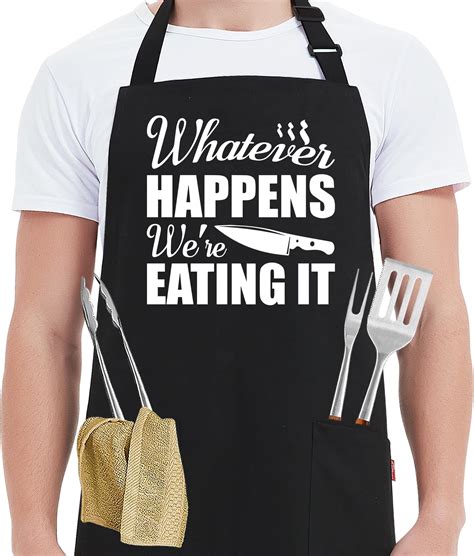 Kaidouma Funny Grill Aprons For Men Whatever Happens We