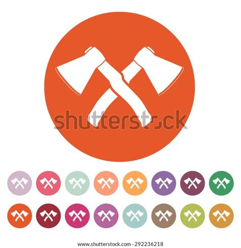 Crossed Axes Icon Axe Hack Symbol Vector De Stock Libre De Regalías