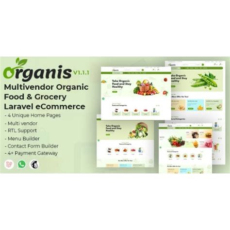 Organis Multivendor Organic Food Grocery Laravel Ecommerce At Only Wpshop