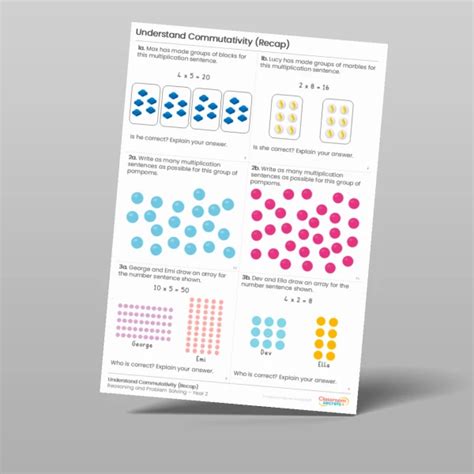 year 2 understand commutativity recap reasoning and problem solving