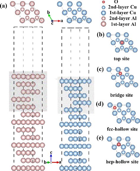 A Top And Side View Of 13 Monolayer Alcu 111 Slab Configurations