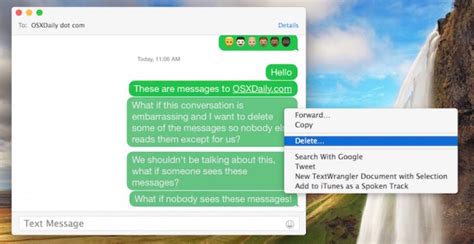 How To Delete Specific Message Segments In Mac Os X Messages
