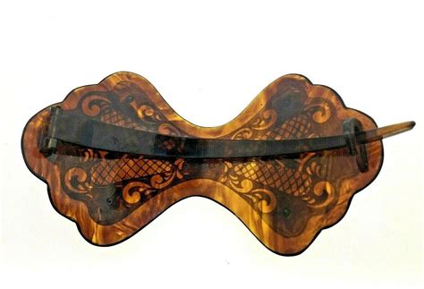 Vintage Hair Clasp Plastic Tortoise Shell And Gold Coloured Etsy