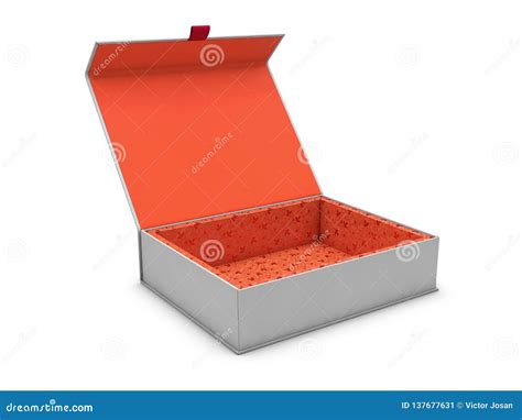 3d Illustration Of Blank Open Rectangular Box Isolated White
