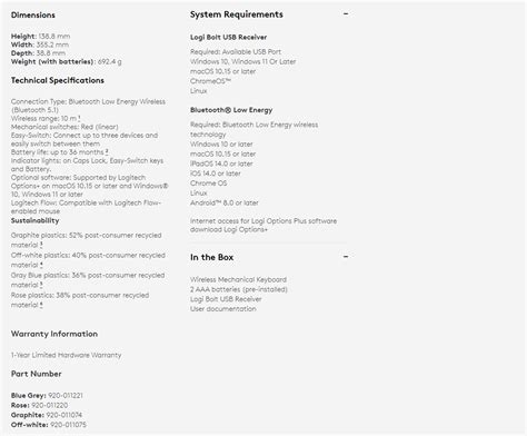 Logitech K Wireless Mech Tkl Blue Grey Keyboard Pcc Computers