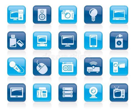 Electronic Devices Objects Icons Stock Vector Illustration Of