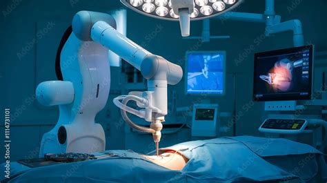 Advanced Surgical Robot In A High Tech Operating Room Representing