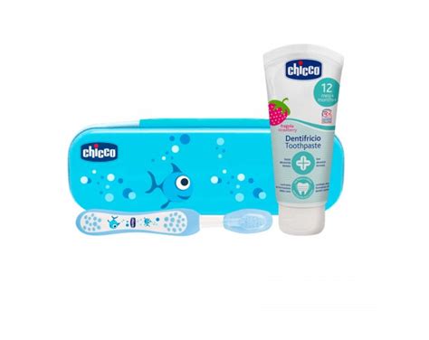 Chicco Set Dental Azul Cepillo Pasta Con Fluor Barato