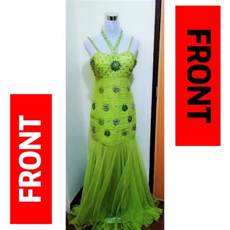 Green Gown W Sequence Womens Fashion Dresses And Sets Evening