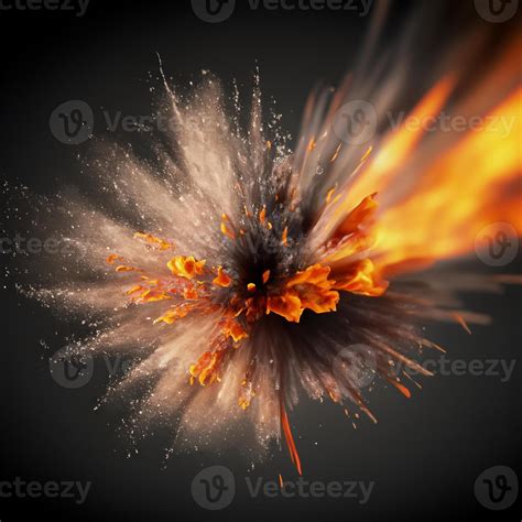 fire dust exploding fire explosion or fiery explosion against black