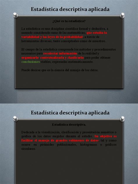 Definiciones De Estadistica Descriptiva Y Conceptos Basicos Pdf