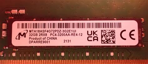 New Micron 32gb 2rx8 Ddr4 3200 Reg Ecc Server Memory Mta18asf4g72pdz