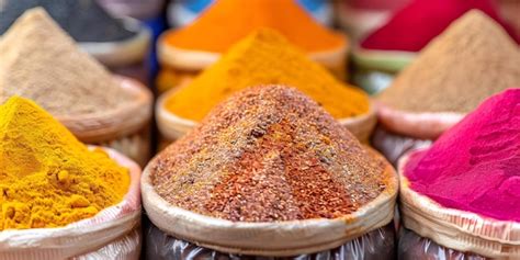 Spices For Chinese Cuisine Available At Market Stall Concept Asian