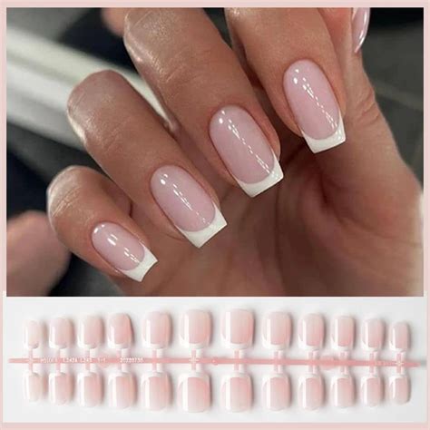 Французские накладные ногти 24 шт Aliexpress