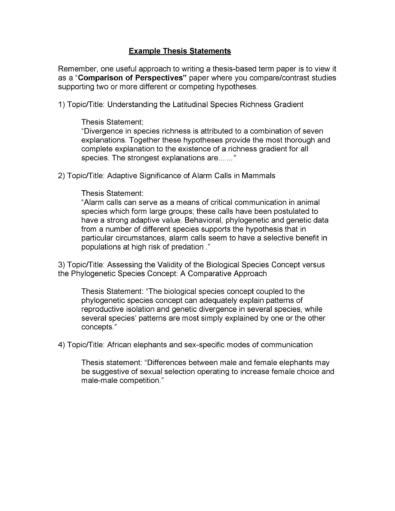 Perfect Thesis Statement Templates Examples ᐅ TemplateLab