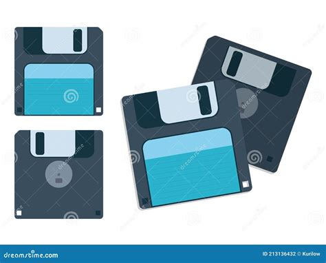 Computer Data Storage Floppy Disc Or Disk Vector Cartoon Graphic