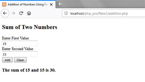 Addition Of Numbers Using Forms AHIRLABS