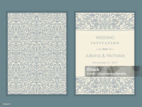 Cartes Dinvitation De Mariage Style Baroque Modèle Vintage Ornement