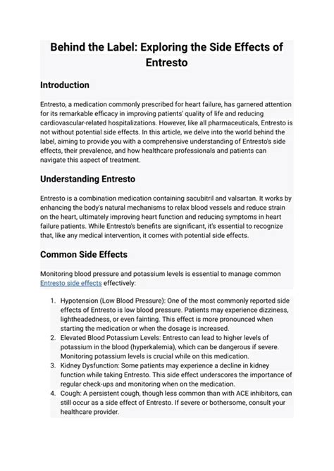 Ppt Behind The Label Exploring The Side Effects Of Entresto Powerpoint Presentation Id 12495995