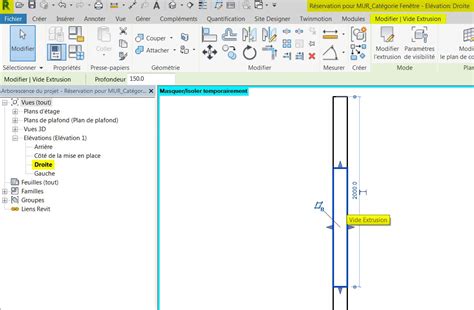 Revit Mémo Revit 2018 Réservations pour murs Catégorie Fenêtre