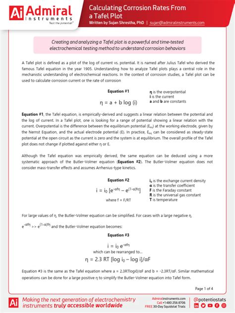 Calculating Corrosion Rates From A Tafel Plot Pdf