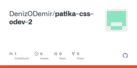 GitHub DenizODemir Patika Css Odev 2