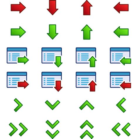Arrow Button Set Vector Clip Art Free SVG