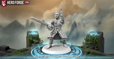 Rapier And Dagger Attack Pose Made With Hero Forge