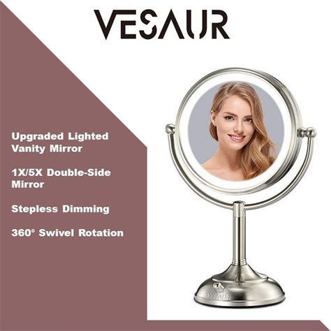 Vesaur 90ra Professional 10 Large Size Lighted Makeup Mirror 5x