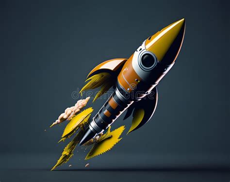 Rocket With A Rocket On The Background 3 D Illustration Stock Rocket With A Rocket On The Background 3 D Illustration Stock