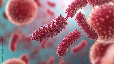 Prokaryotic Pilus Extending From Cell Wall Conjugation Process 3d