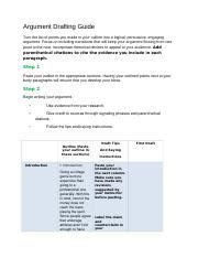 Argument Drafting Guide 05 09 Doc Argument Drafting Guide Turn The List Of Points You Made In