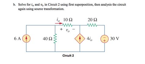 Solved B Solve For Io And Vo In Circuit Using First Chegg Com