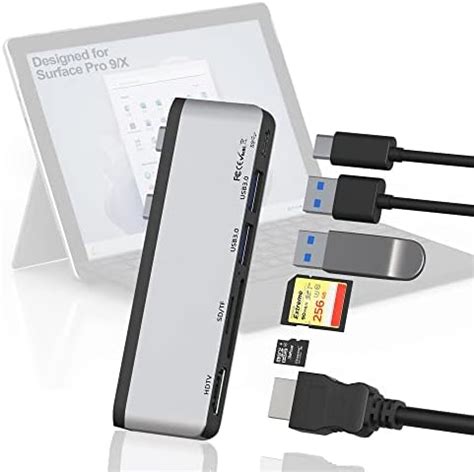 Surface Pro Docking Station With K HDMI USB C Thunderbolt Display PD Charging Data