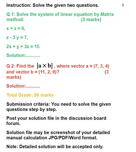 Solved Instruction Solve The Given Two Questions Q Chegg