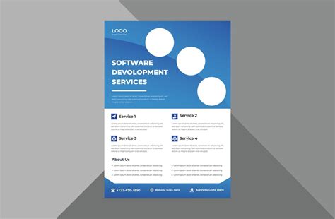 Software Development Service Flyer Template Software Agency Poster Leaflet Design A4 Template