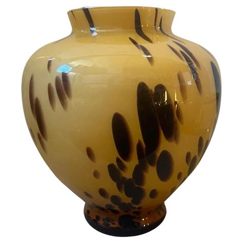 1970s Mid Century Modern Fake Tortoise Murano Glass Vase 262749