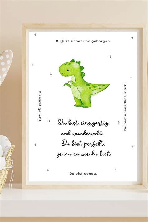 Kinder Affirmationsposter Dino Poster Bilder für Kinderzimmer