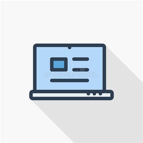 Laptop Computer Notebook And Cursor Click Thin Line Icon Linear Vector Symbol Stock Vector