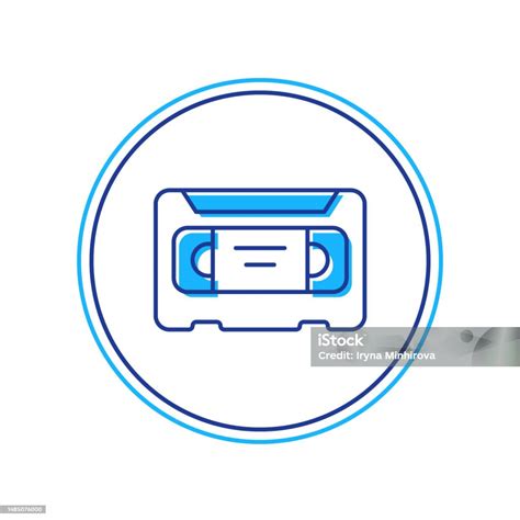 채워진 윤곽선 Vhs 비디오 카세트 테이프 아이콘은 흰색 배경에 분리되어 있습니다 벡터 1990 1999 년에 대한 스톡 벡터