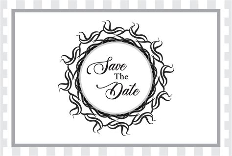 Circle Frame Wedding Invitation Illustration Par BeeCNF Creative Fabrica