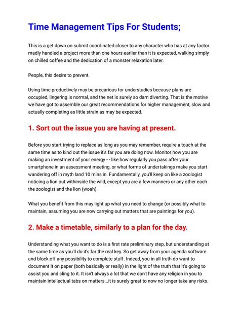 Solution Time Management Tips For Students Studypool