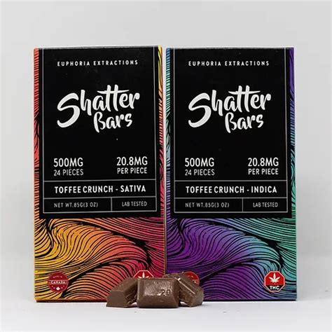 Edibles Shatter Bars 500mg Milk Chocolate Sativa