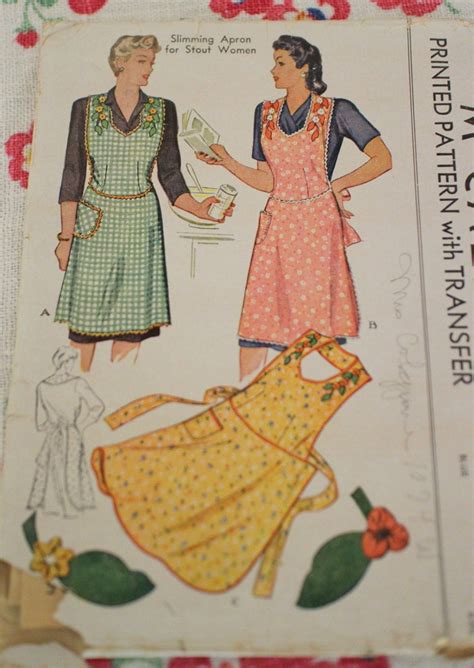 Brown And Cream Calico 1944 Calico Apron Ready To Ship Etsy