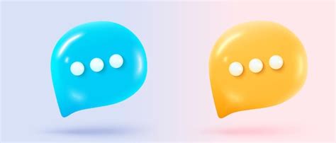 파스텔 배경에 고립 된 소셜 미디어 아이콘에 3d 연설 거품 기호 댓글 스레드 언급 또는 소셜 미디어와 사용자 응답 기호 그림자 렌더링 그림이 있는 3d 연설 거품 아이콘