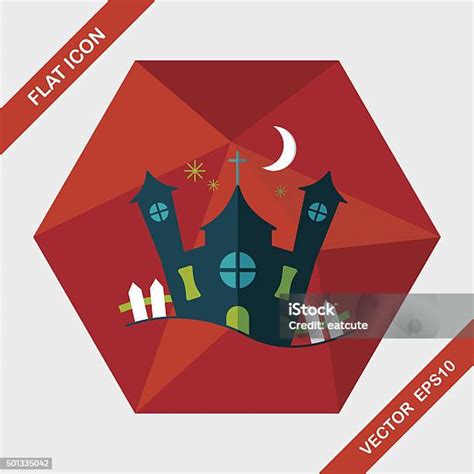 할로윈 하우스 평편 아이콘크기 긴 Shadow Eps10이 포함됩니다 0명에 대한 스톡 벡터 아트 및 기타 이미지 0명 10월 가을 Istock
