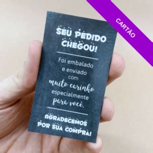 50 Und Cartão de Agradecimento Seu Pedido Chegou Preto