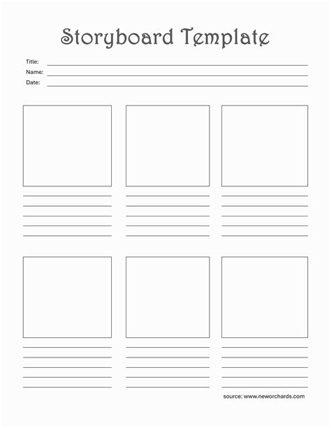 Storyboard Template Word Basic