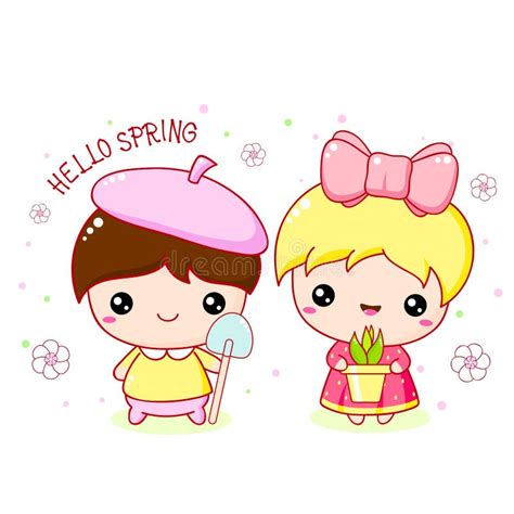 可爱的小女孩和男孩种植植物 乔木日的兄妹植树 向量例证 插画 包括有 团体 童年 男朋友 仲裁人 240826237