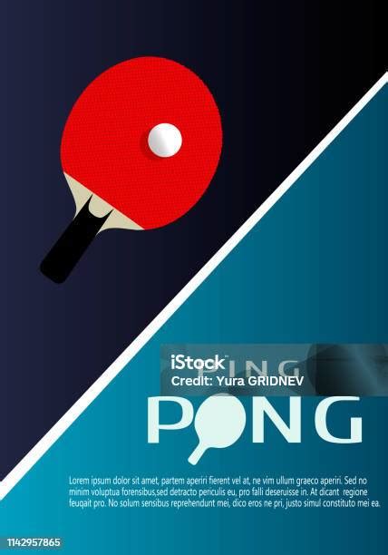 탁구 포스터 템플릿입니다 테이블 및 탁구 용 라켓 벡터 일러스트 건강한 생활방식에 대한 스톡 벡터 아트 및 기타 이미지